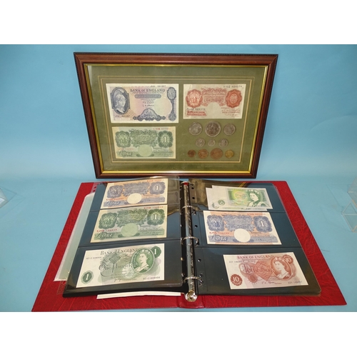 A collection of six Bank of England one-pound notes: Series 'A ...