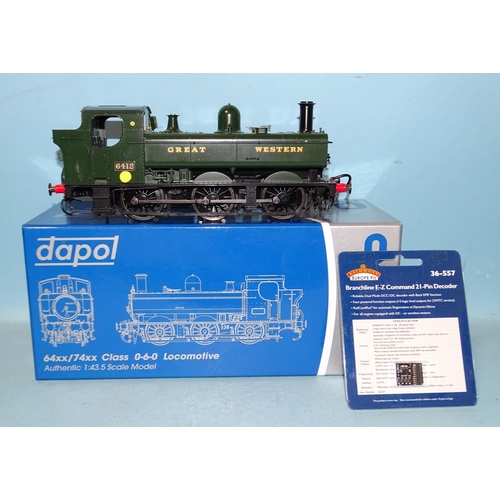 Dapol, O gauge, 7S-024-001 GWR Class 64xx pannier tank locomotive ...