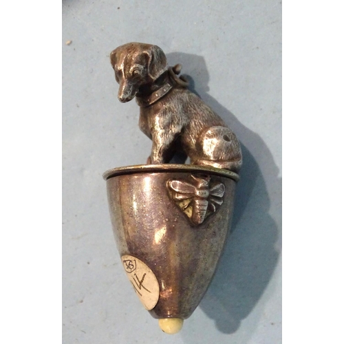 A rare WMF novelty bell push decorated with a bell and surmounted by a ...