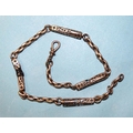 A Victorian unmarked gold watch chain, damaged, 29cm long, 9g.