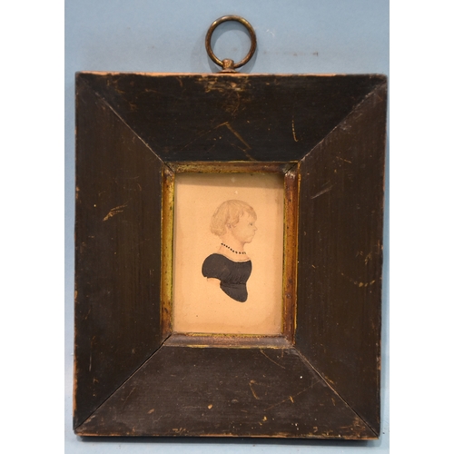 Three Victorian miniature watercolour portraits on paper, of young ...