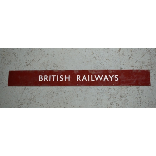 Enamel (WR) British Railways sign, 128cm x 14.5cm