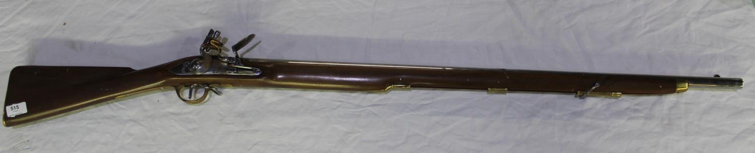 Modern brown bess flintlock musket with steel barrel, no ramrod total ...