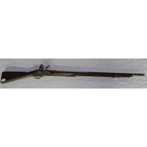 Modern brown bess flintlock musket with steel barrel, no ramrod total ...