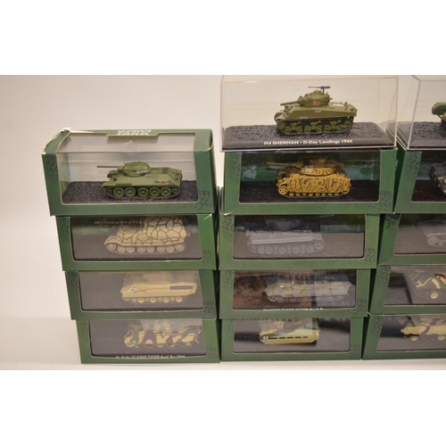 A collection of 18 Atlas Editions 1/76 scale WW2 armour models, mostly ...