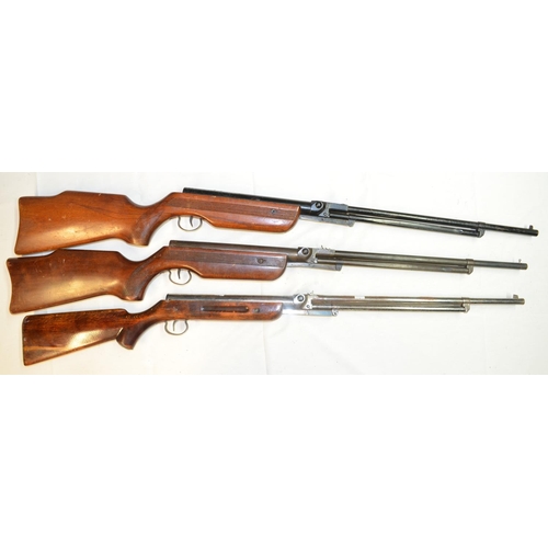 Three .22 Relum under lever air rifles, all A/F including 2 Tornado's ...