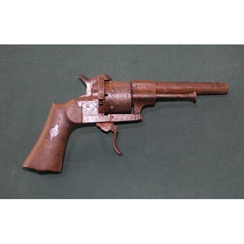 Spanish Orbea Hermanos pinfire revolver with retractable trigger ...
