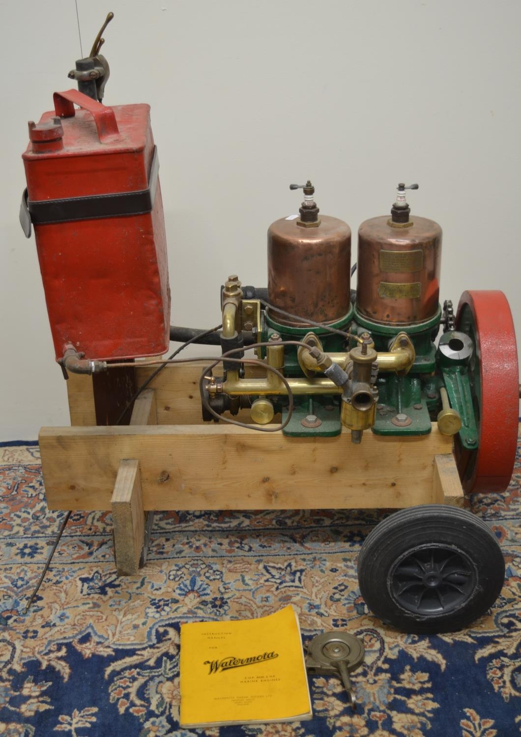 Vintage Watermota K2 2 stroke marine petrol engine with original manual ...
