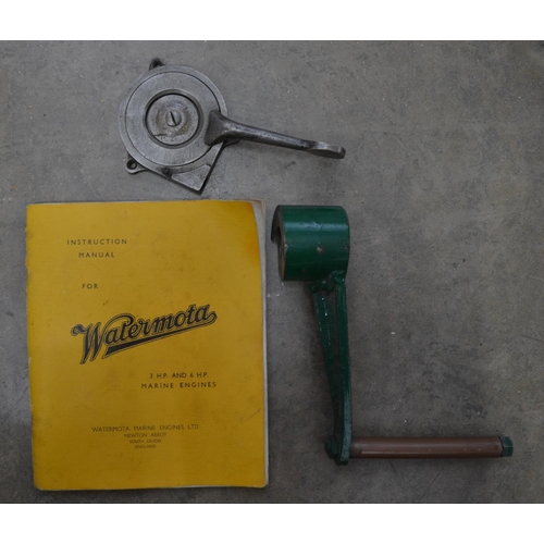 Vintage Watermota K2 2 stroke marine petrol engine with original manual ...