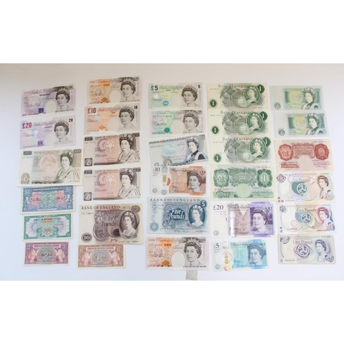 Selection of Bank of England banknotes, British Armed Forces notes and ...