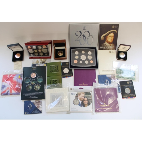 Royal Mint 2005 UK proof date set, 2000 millenium UK proof set, other ...