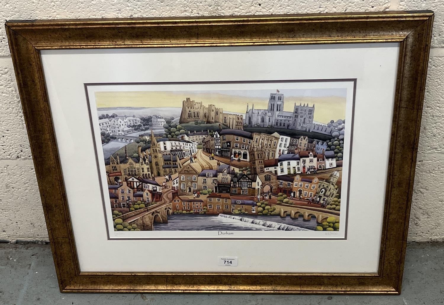Geoff Lockey (British Contemporary); 'Durham' ltd.ed colour print ...