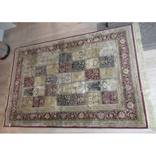 Persian pattern multicoloured rug with geometric field in striped ...