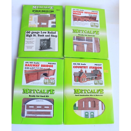 Extensive collection of OO/HO gauge flat card model buildings, decals ...