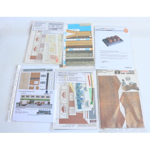 Extensive collection of OO/HO gauge flat card model buildings, decals ...