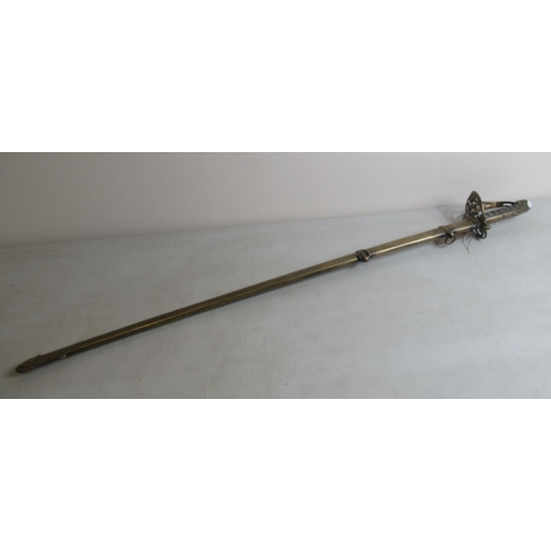 1845 pattern Infantry Officer's sword with brass folding guard adorned ...