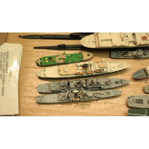 Interesting collection of very small scale metal ship models (1/1200 ...