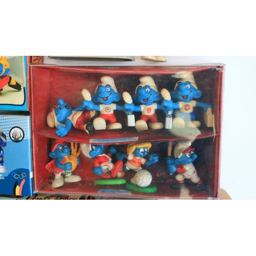 Collection of Smurf figures including many boxed examples from Schleich ...
