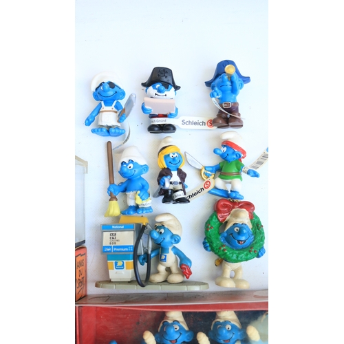 Collection of Smurf figures including many boxed examples from Schleich ...