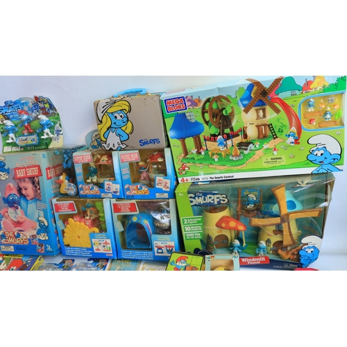 Collection of Smurf themed toys, models, games, puzzles etc. to include ...