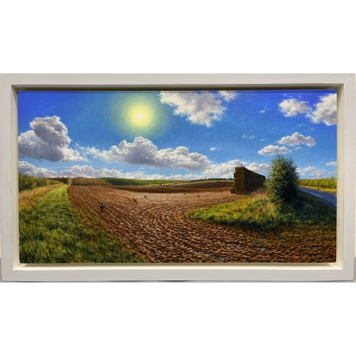 Steve Whitehead (British b.1960); 'Pheasants on Ganton Wold' acrylic ...