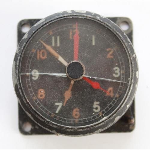 Collection of four A.M. cockpit clocks by Smiths. Luminous hands and ...