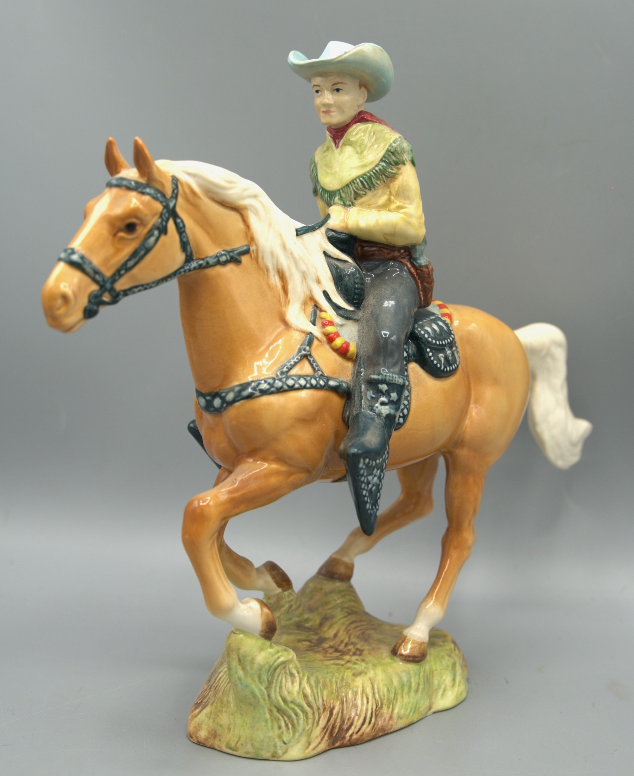 Beswick cowboy on a galloping palomino horse, No. 1377, H23cm Shipping ...