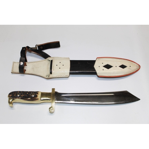 Large hunting knife by Rehwappen, Solingen. Blade embossed with ...
