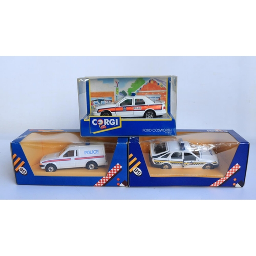 Collection of diecast police themed model vehicles and vehicle sets ...