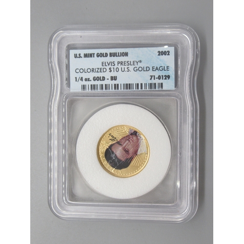 The Morgan Mint Elvis Presley Colorized $10 U.S. Gold Eagle 1/4 ounce ...