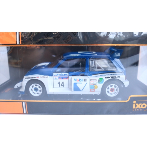 Three 1/18 scale diecast MG Metro 6R4 models from IXO, all RAC Rally ...