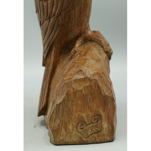 Peter Raymond Stout - carved oak model of an Eagle, on naturalistic ...