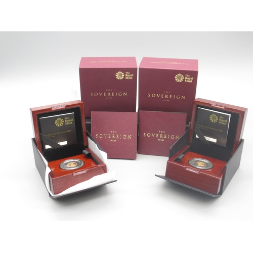 Royal Mint - 2 The Quarter-Sovereign 2015 Gold Proof Coins, both ...