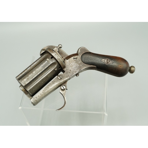 English made 7mm pinfire six shot pepperbox pocket pistol, 2" multi ...