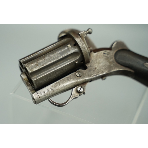 English made 7mm pinfire six shot pepperbox pocket pistol, 2" multi ...