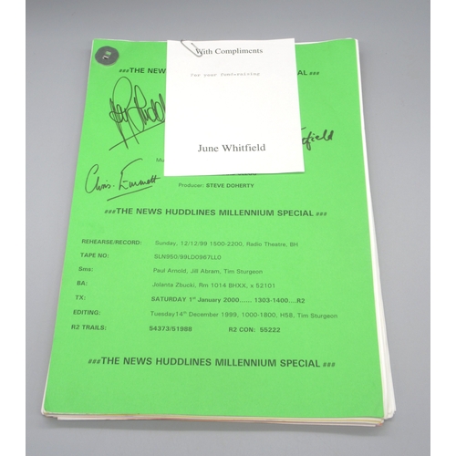The News Huddlines Millennium Special Script, signed with Compliment ...