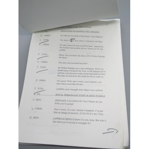 The News Huddlines Millennium Special Script, signed with Compliment ...