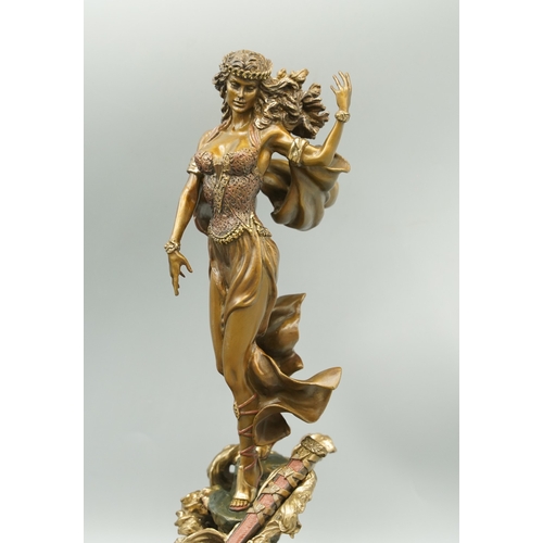 Franklin Mint, 'Morgan Le Fey' bronze figure with box and certificate 30cm