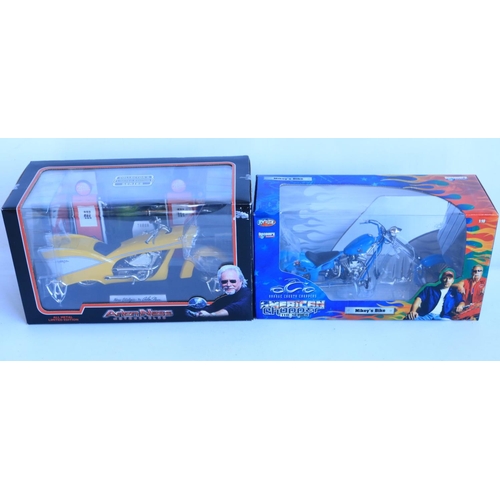Two large scale diecast custom motorbike models to include a Joy Ride 1 ...
