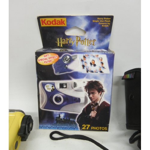 Mixed collection of film cameras; Boxed Kodak Harry Potter disposable ...
