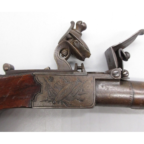 Cased by of flintlock pocket pistols with folding triggers by Brunn ...