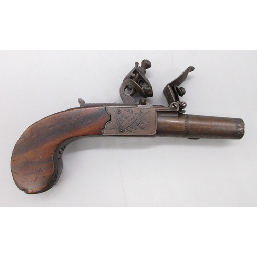 Cased by of flintlock pocket pistols with folding triggers by Brunn ...