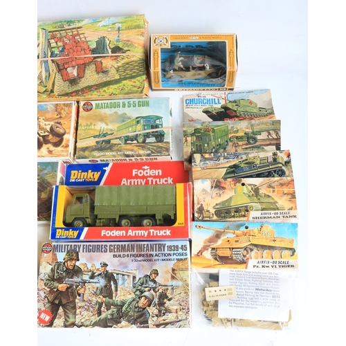 Mixed collection of models kits, soldier/figure sets, diecast vehicles ...