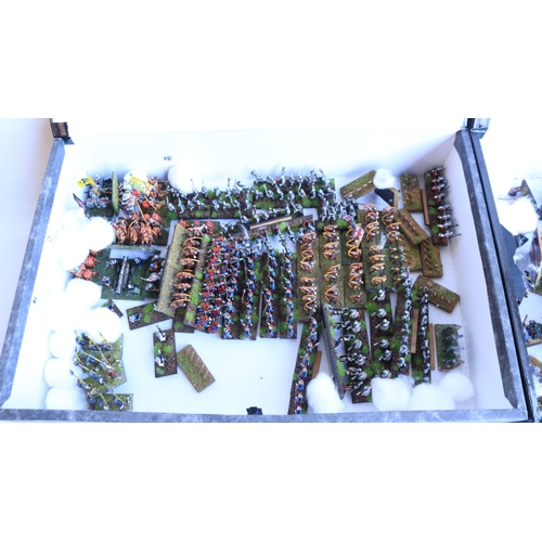 Extensive collection of small scale home painted white metal wargaming ...