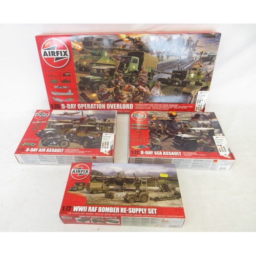 Collection of boxed military Airfix model kits, largely related to D-Day, to include 1/76 D-Day Oper