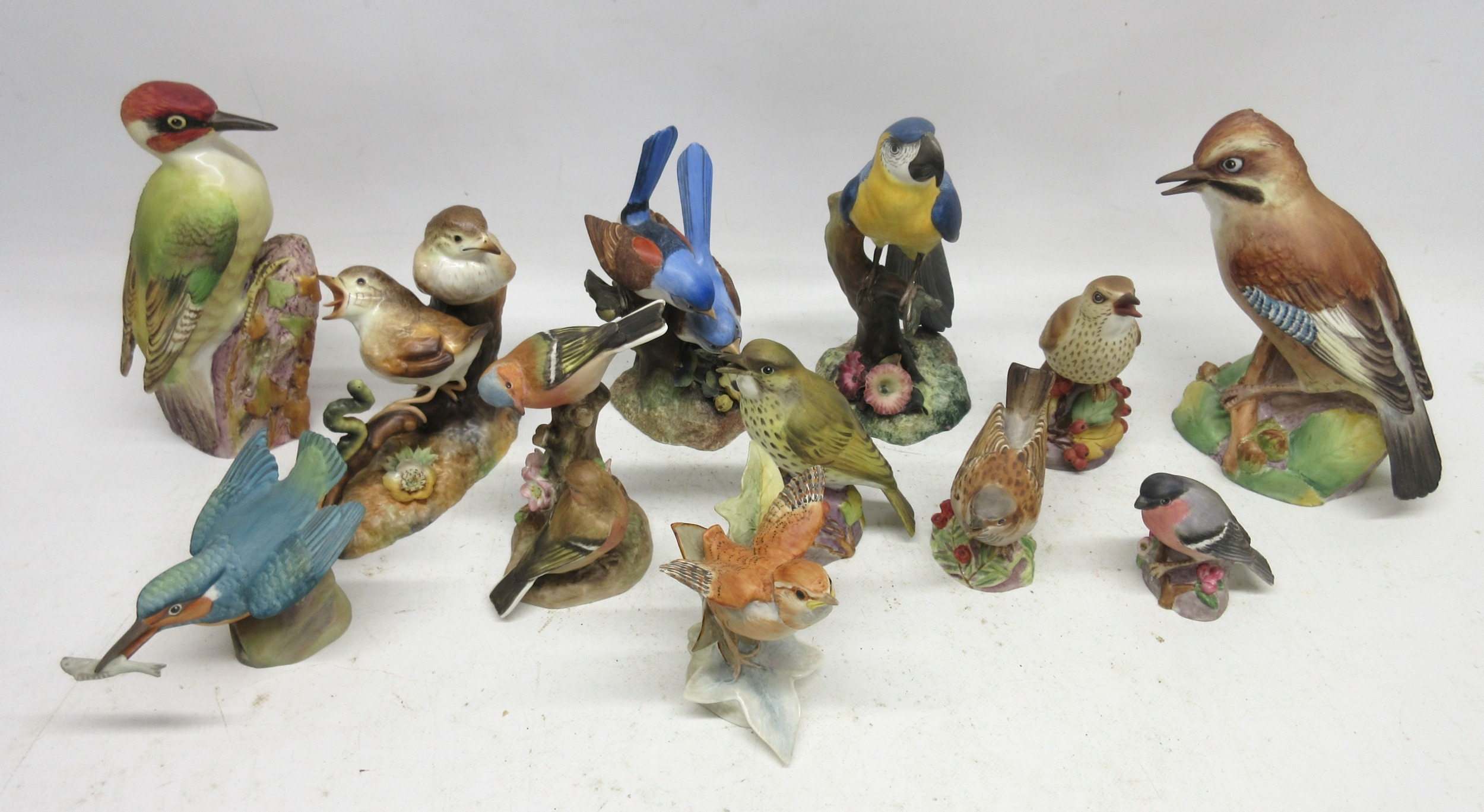 Selection of Royal Worcester and Crown Derby bird figurines, including ...
