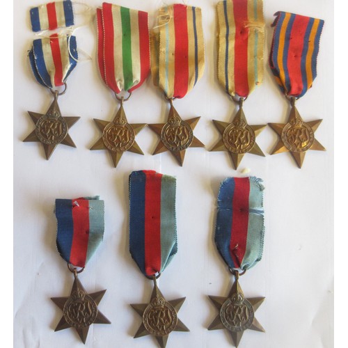 Large collection of WW2 star medals including two Africa stars, three ...