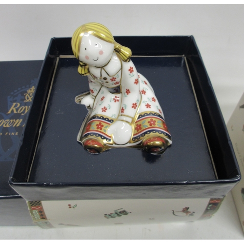 Six Royal Crown Derby 'Treasures of Childhood' figurines, to include ...