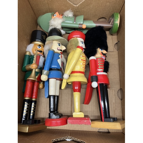 Nutcrackers - a collection of wooden Christmas and other novelty lever ...