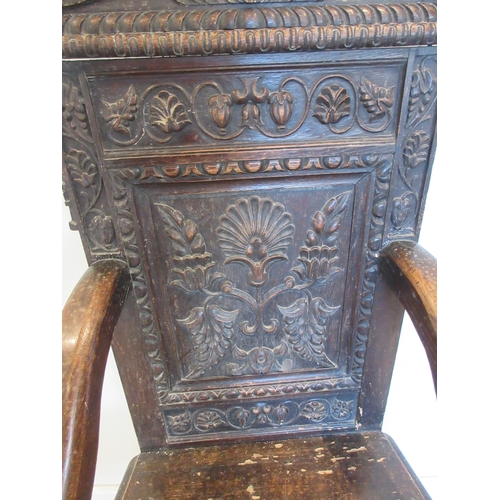 The Bishops Chair - Victorian oak wainscot-type armchair, angel wing ...